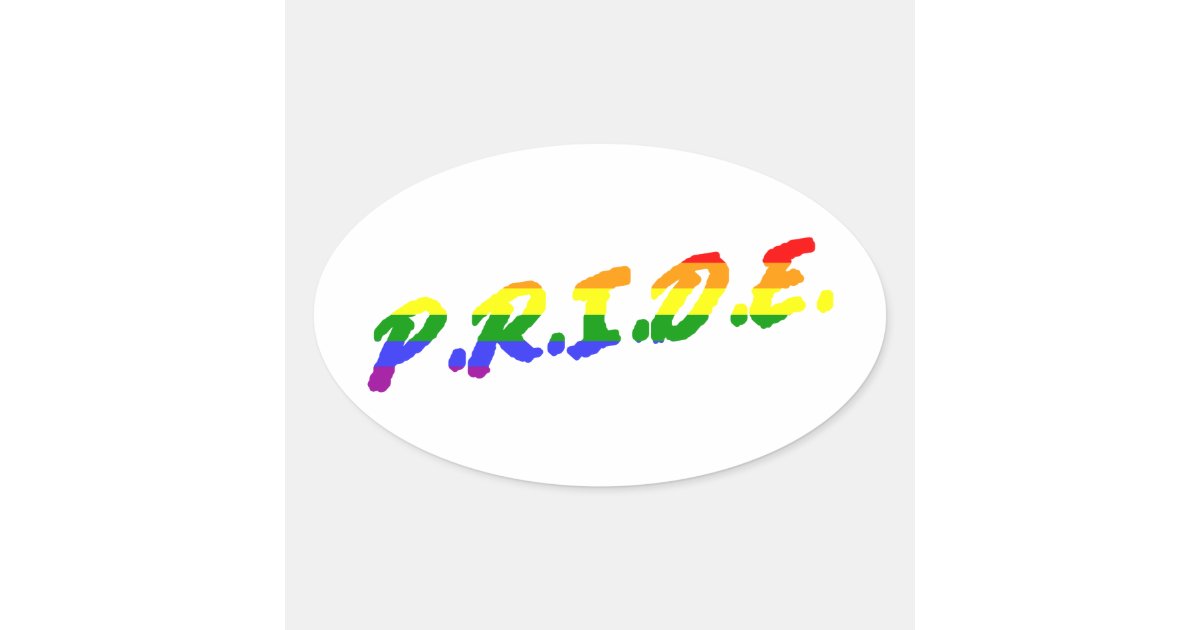 Pride Oval Sticker | Zazzle
