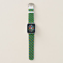 Pride Pattern Neon Rainbow Flag LGBT Typography Apple Watch Band | Zazzle