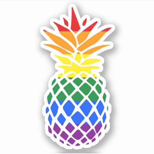 Pride Pineapple | Rainbow Flag Sticker | Zazzle
