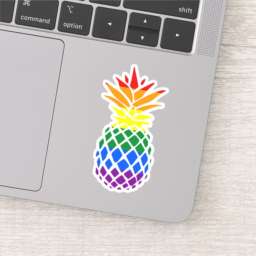 Pride Pineapple | Rainbow Flag Sticker | Zazzle