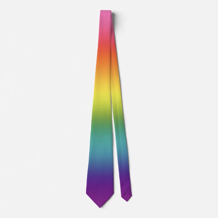 Pride Rainbow Gradient Ombre Neck Tie | Zazzle