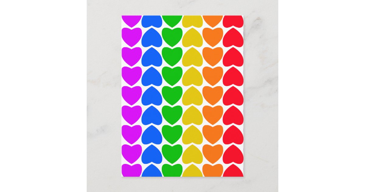 Pride Rainbow Heart Line Postcard | Zazzle