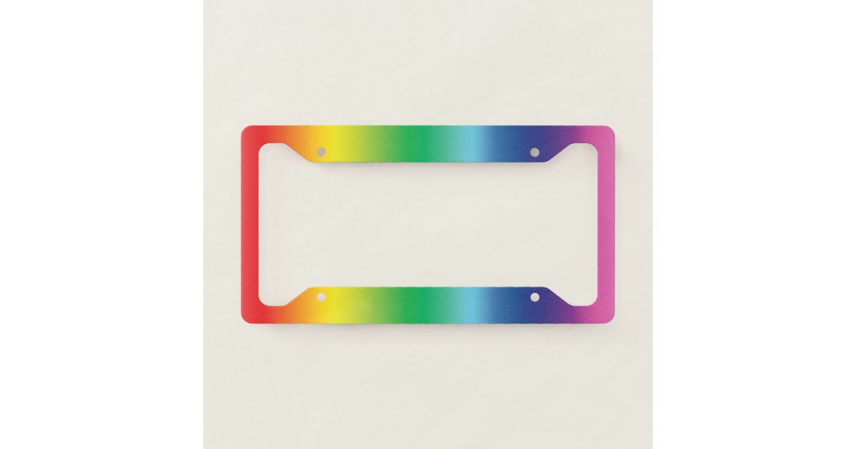 Pride rainbow lgbtq colors car License Plate Frame | Zazzle