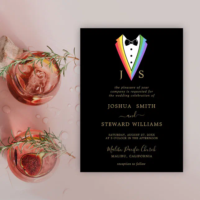 Pride Rainbow LGBTQ Heart Wedding Invitation | Zazzle