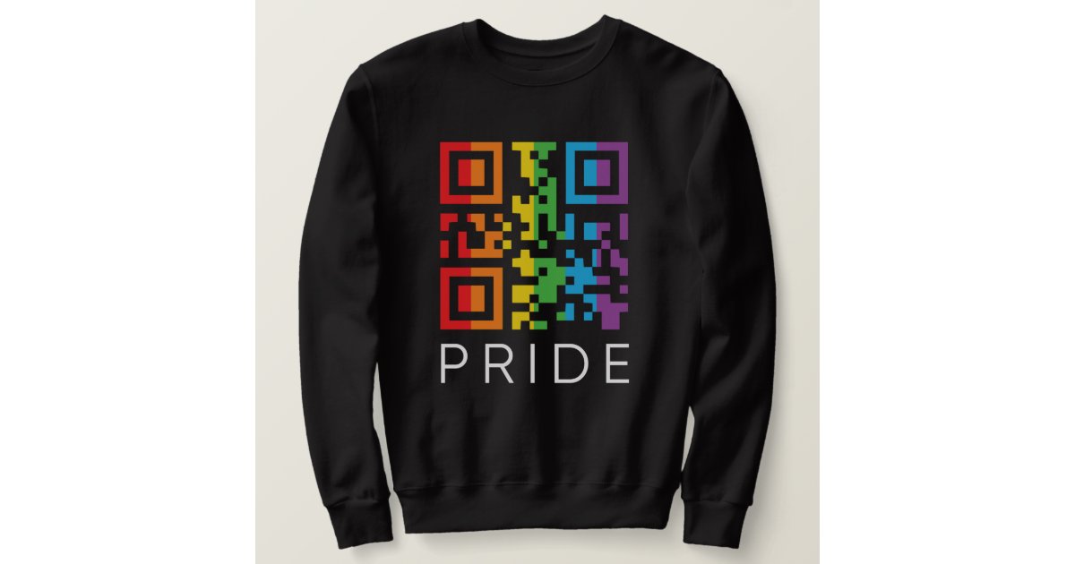 Pride Rainbow QR Code LGBTQIA+ Sweatshirt | Zazzle