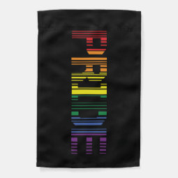 Pride Rainbow Scan LGBTQ Typography Garden Flag | Zazzle