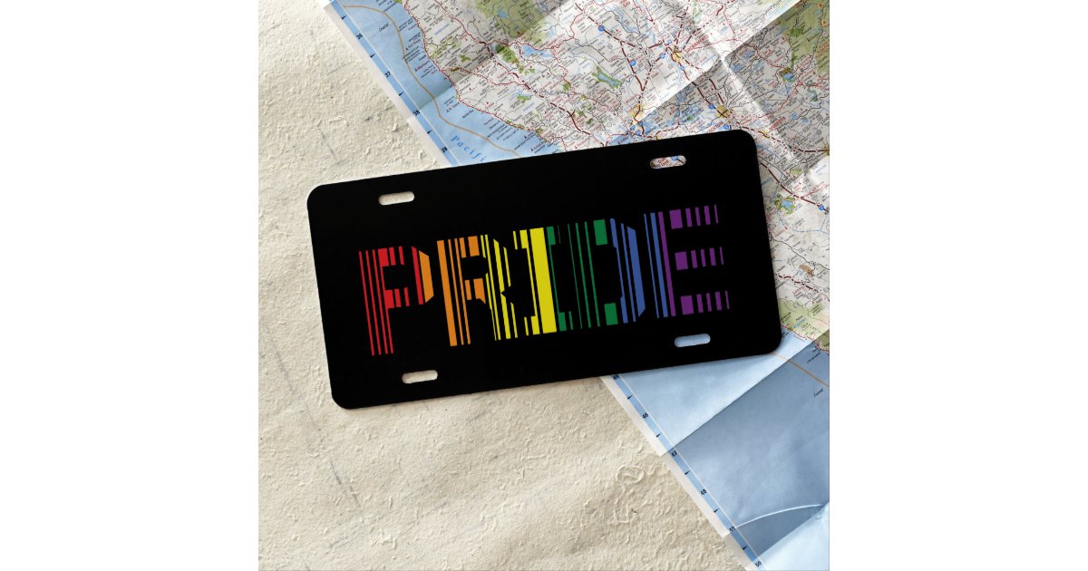 Pride Rainbow Scan LGBTQ Typography License Plate | Zazzle