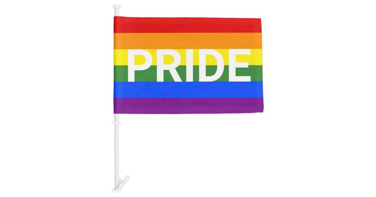 PRIDE Rainbow Stripes LGBT Car Flag | Zazzle