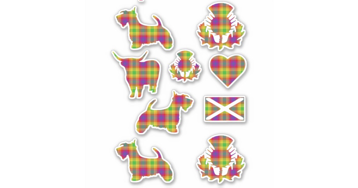 Pride Tartan Sticker | Zazzle
