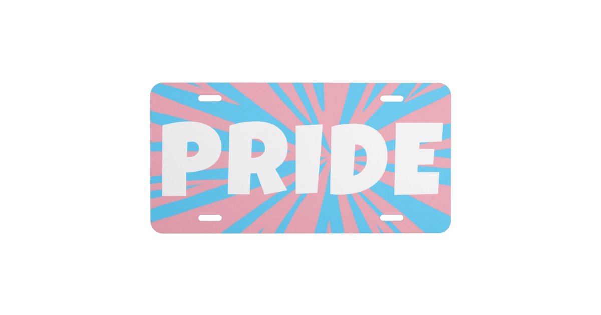 PRIDE Transgender Flag Colorful Fun Unique CUSTOM License Plate | Zazzle