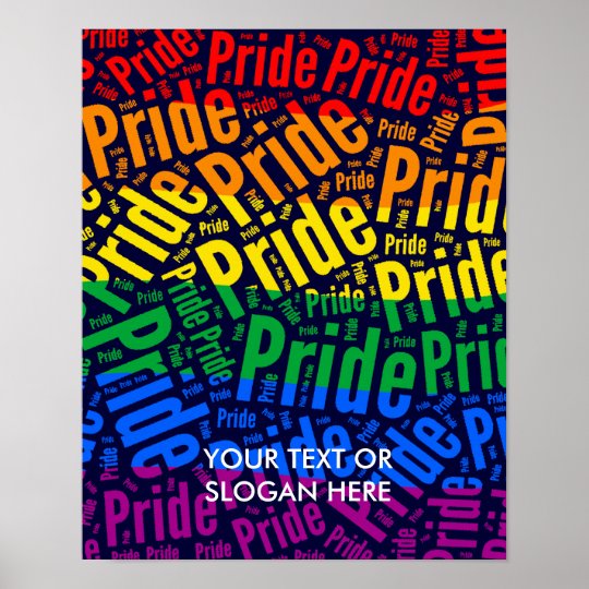 PRIDE WORD PATTERN COLOR -.png Poster | Zazzle.com