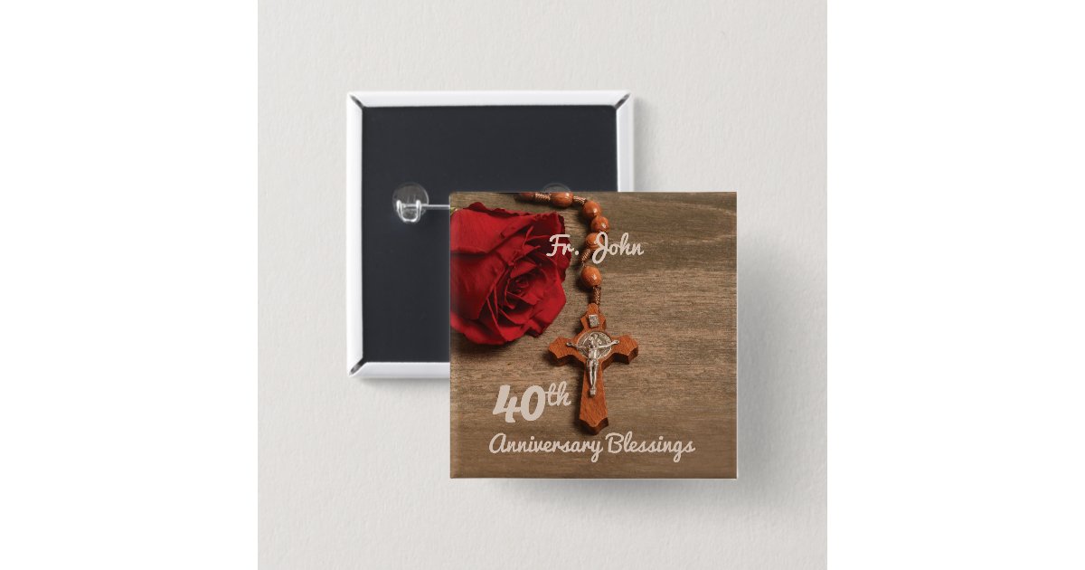 Priest 40th Ordination Anniversary Rose and Rosary | Zazzle