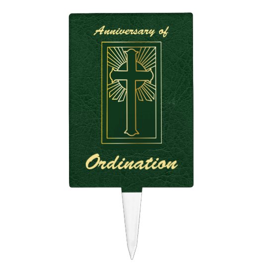 Priest Anniversary of Ordination Leather Look Cake Topper | Zazzle.com