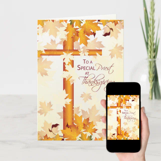 Priest Happy Thanksgiving, Catholic Holiday Card | Zazzle