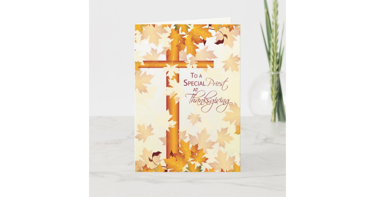Priest Happy Thanksgiving, Catholic Holiday Card | Zazzle