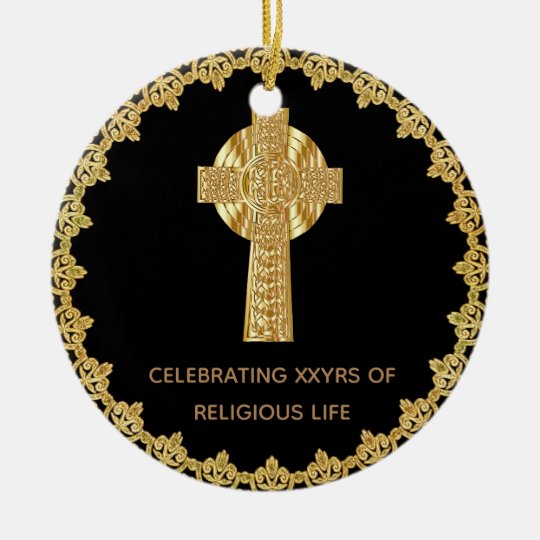 Priest Ordination Anniversary Commemorative Cross Ceramic Ornament ...