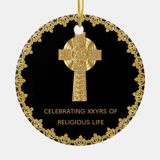 Priest Ordination Anniversary Commemorative Cross Ceramic Ornament | Zazzle
