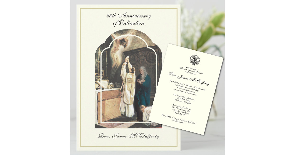 Priest Ordination Anniversary Jubilee Invitation | Zazzle