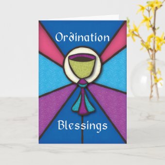 Priest Ordination Congratulations Stained Glass Card | Zazzle
