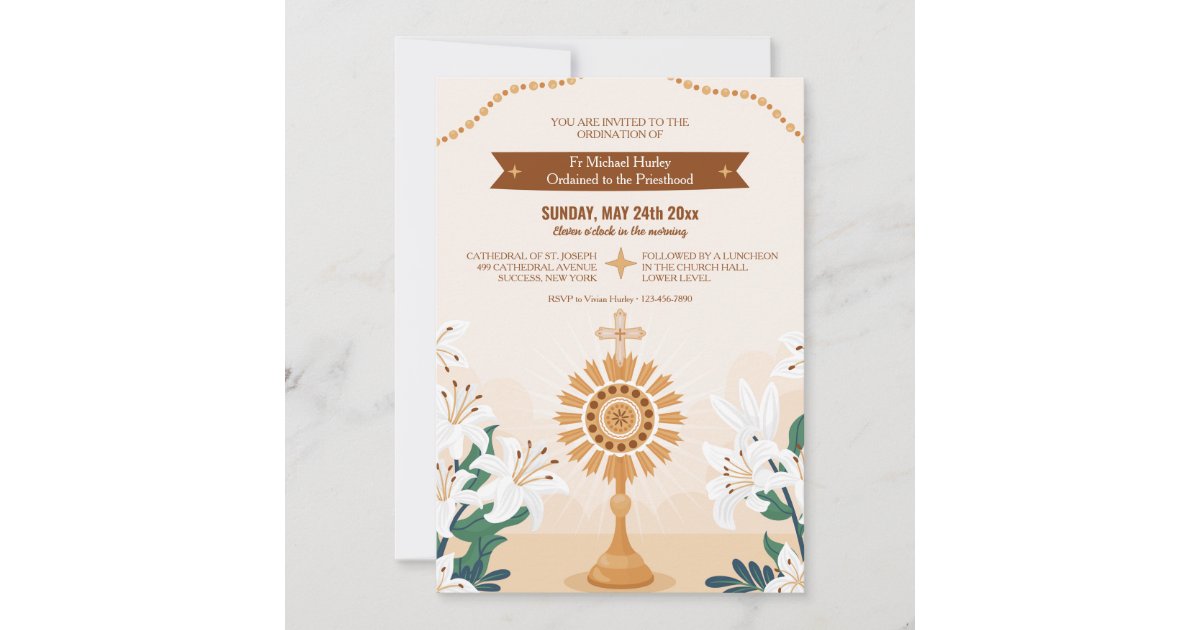 Priest Ordination Invitation | Zazzle