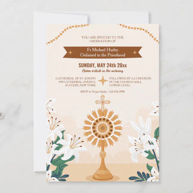 Priest Ordination Invitation | Zazzle