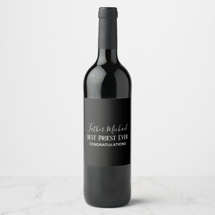 Priest Pastor Clergy Gifts - Simple Personalized Wine Label | Zazzle.com