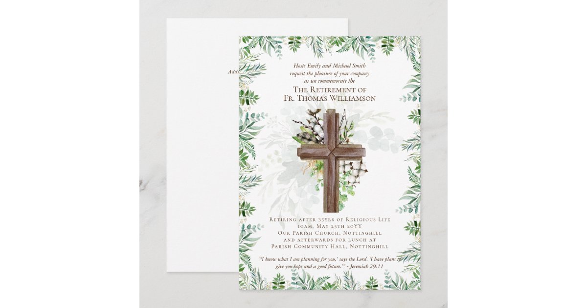 Priest Pastor Deacon Minister Retirement Invites | Zazzle