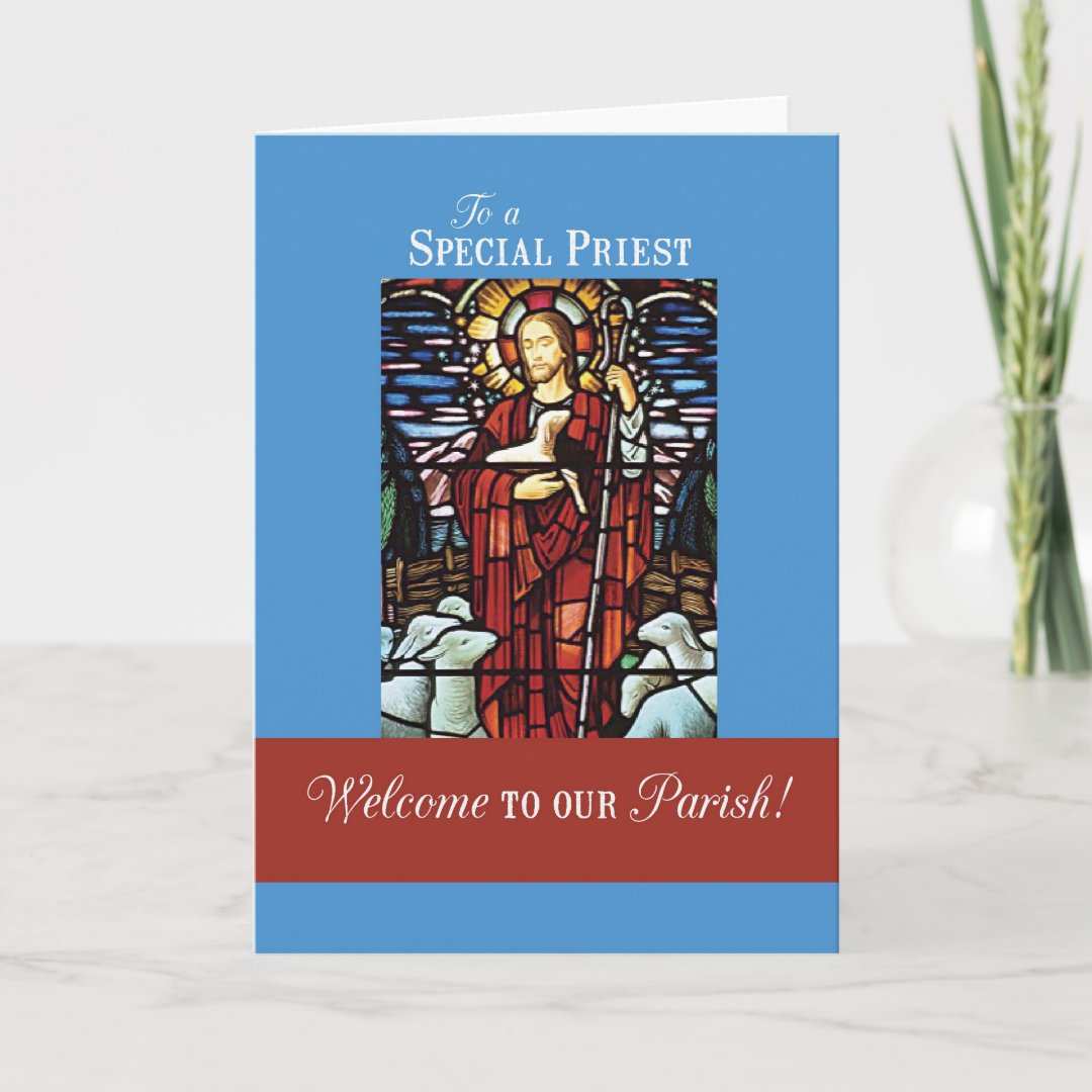 Priest Welcome To Our Parish, Good Shepherd Card | Zazzle