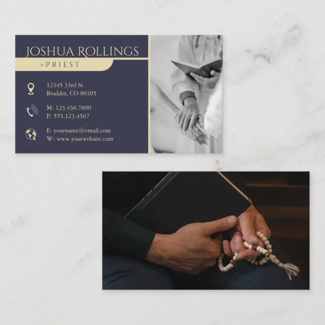 Priest | Your Photo Christian Business Card | Zazzle