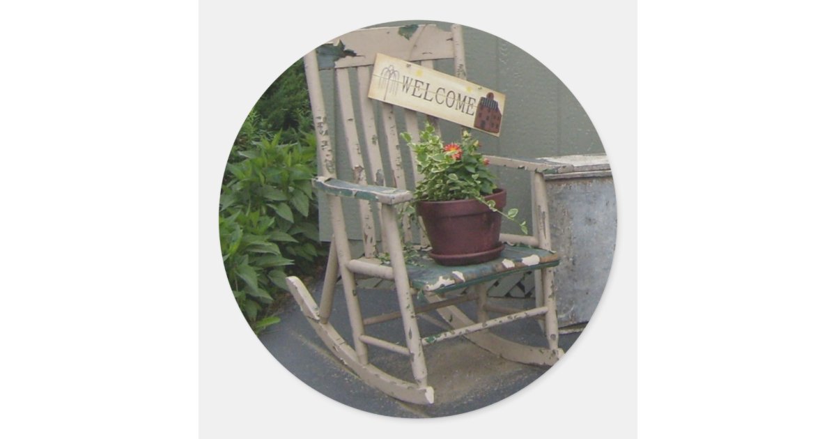 Prim Rocking Chair Stickers | Zazzle