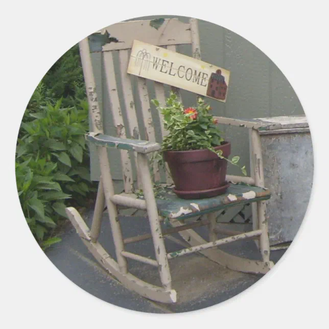 Prim Rocking Chair Stickers | Zazzle