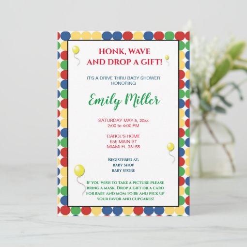 Primary colors baby shower invitation | Zazzle