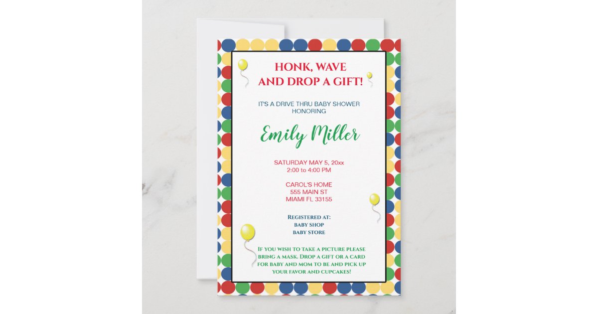 Primary colors baby shower invitation | Zazzle