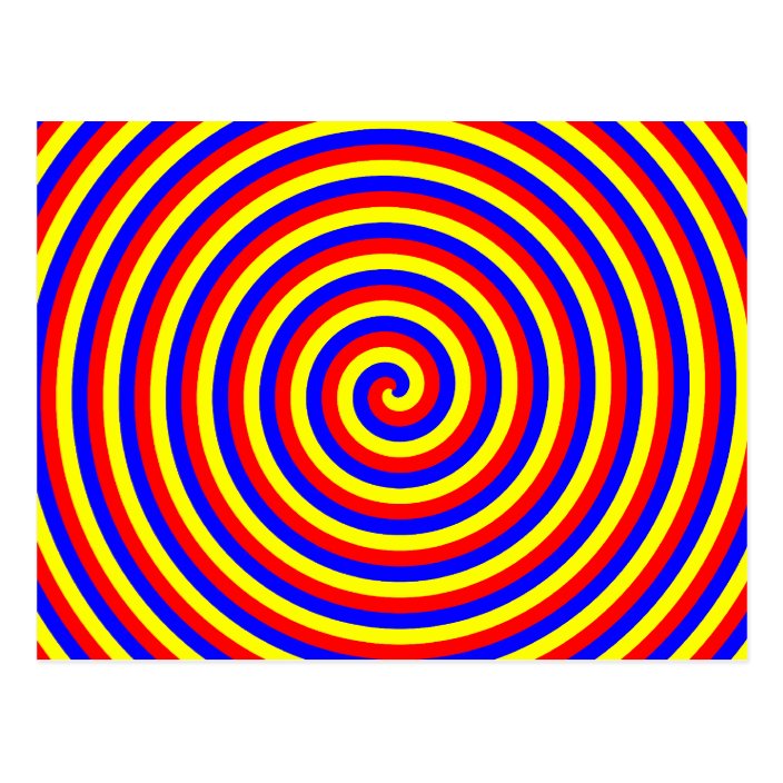 Primary Colors. Bright and Colorful Spiral. Postcard | Zazzle.com