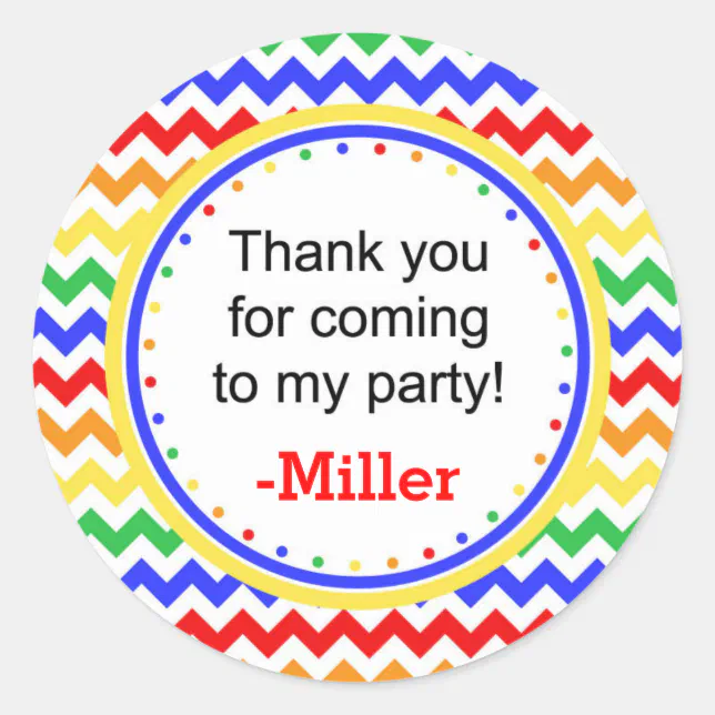 Primary Colors Chervon Sticker | Zazzle