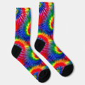 Primary Colors Fun Retro Tie Dye Spirals Socks | Zazzle