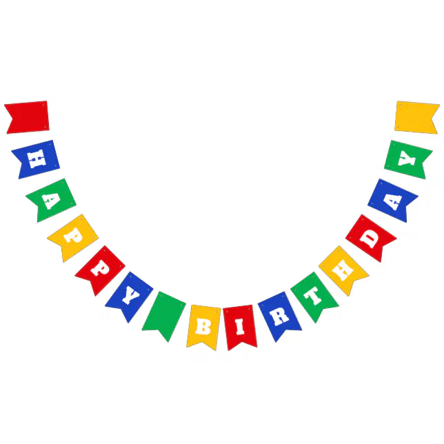 Primary Colors Happy Birthday Bunting Flags | Zazzle