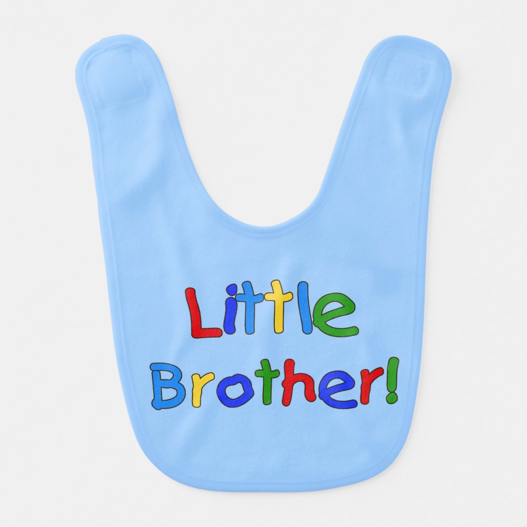 Primary Colors Text Little Brother Bib | Zazzle