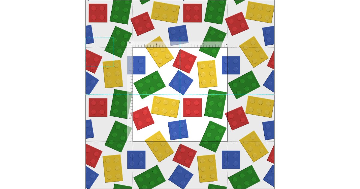 Primary Colors Toy Building Bricks Pattern Print Fabric | Zazzle