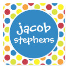 Primary Polka Dots Personalized Stickers | Zazzle