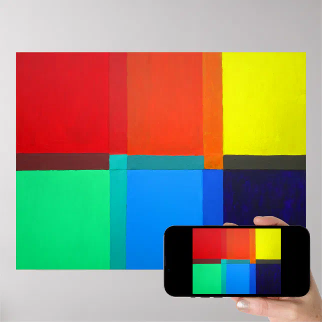 Primary Secondary Tertiary Color Grid. Abstract Poster | Zazzle