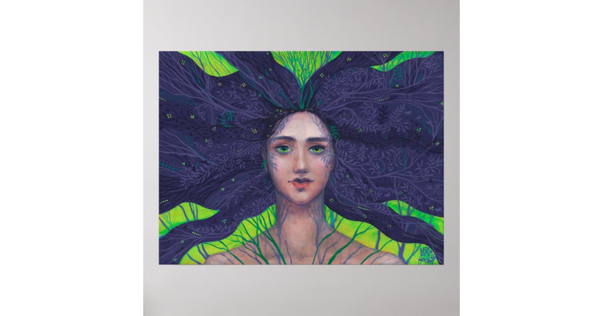 Primavera Spring Goddess Fantasy Surreal Portrait Poster | Zazzle