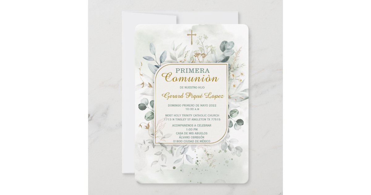 Primera comunion imprimible invitation | Zazzle