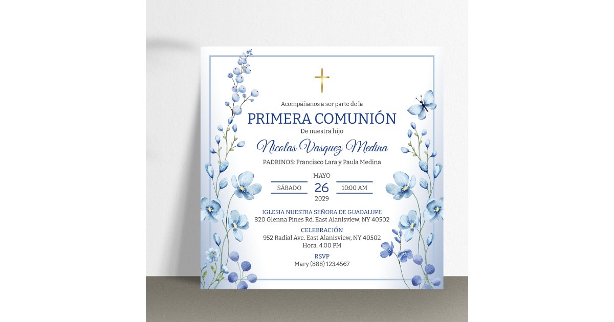 Primera Comunion Religious First Holy Communion Invitation | Zazzle