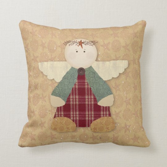 Primitive Angel Pillow | Zazzle.com