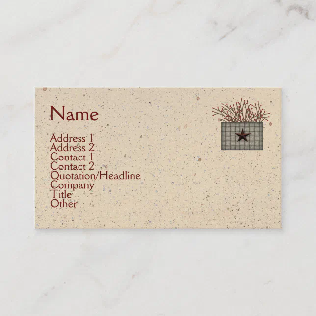 Primitive Basket Business Card | Zazzle
