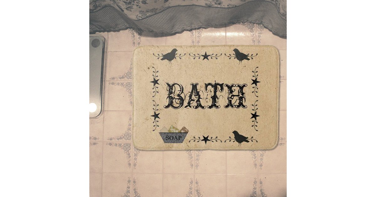 Primitive Bath Bath Mat | Zazzle