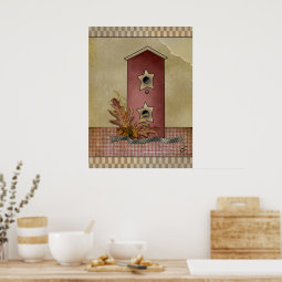 primitive Birdhouse poster | Zazzle