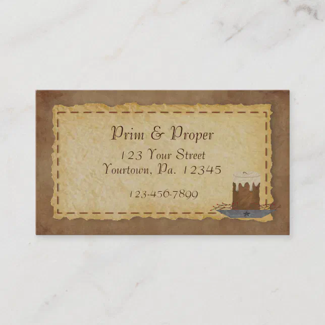 Primitive Candle Business Card | Zazzle