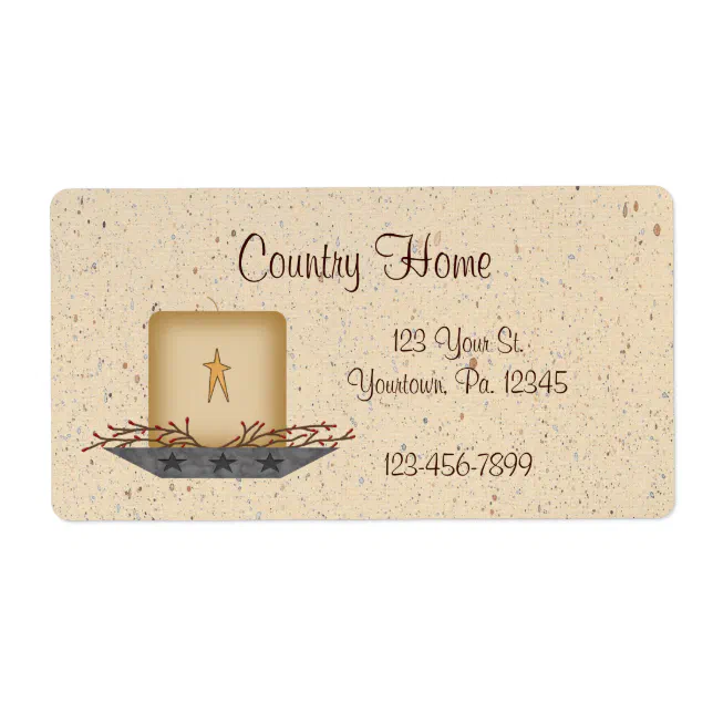 Primitive Candle Label | Zazzle